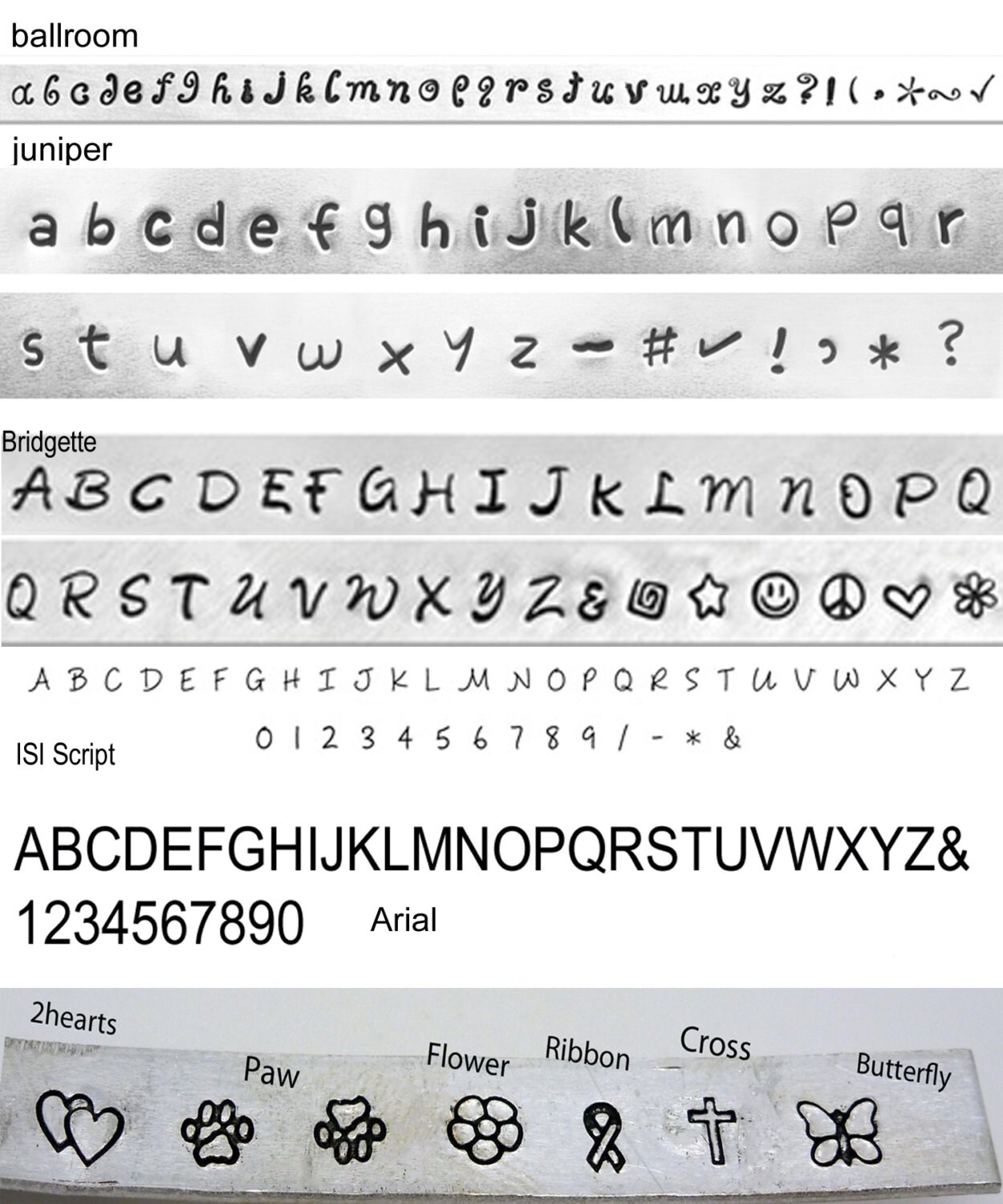 Fearless, Hope, Brave, Faith - Hand Stamped Domed Rose Gold Stainless ...