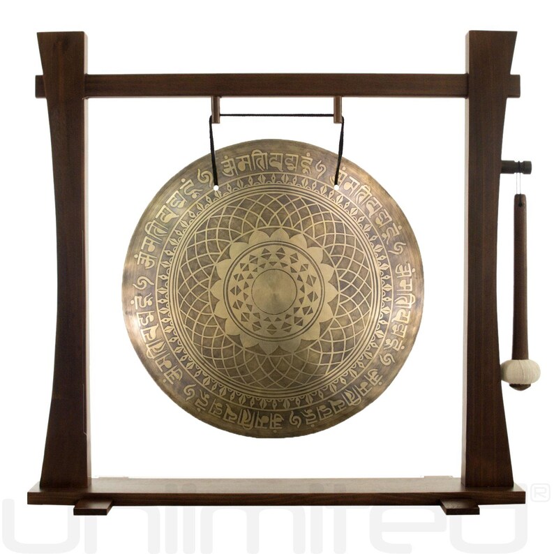18" Long Life Newari Gong on Spirit Guide Gong Stand - Etsy