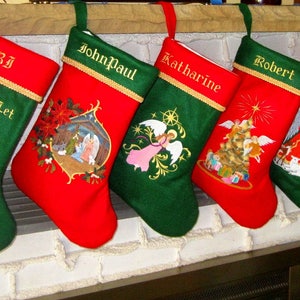 Religious Stocking Holy Family O Come Let Us Adore Him - Etsy