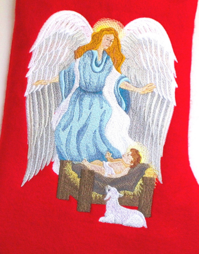Religious Personalized Christmas Stocking Sent From Heaven Angel - Etsy