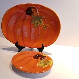 Hand-painted Earthenware Pumpkin Serving Dish Set - Etsy