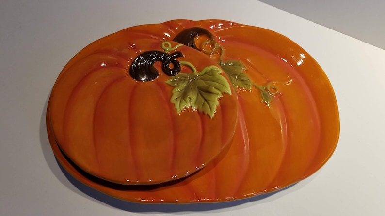 Hand-painted Earthenware Pumpkin Serving Dish Set - Etsy