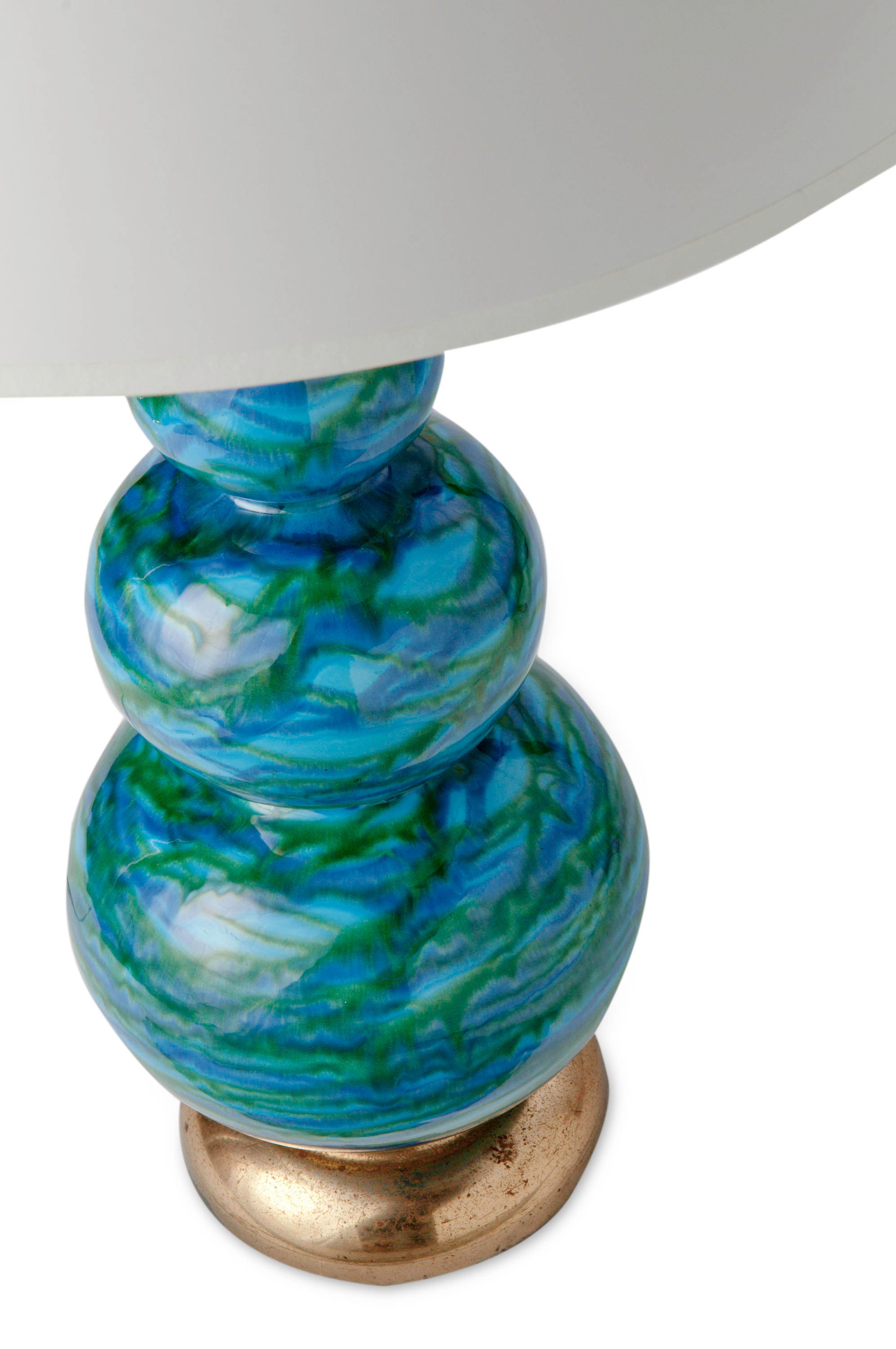 Blue Glazed Ceramic Table Lamp - Etsy