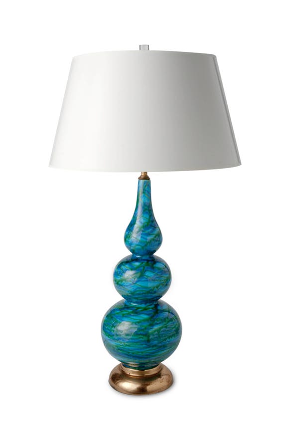 Blue Glazed Ceramic Table Lamp | Etsy