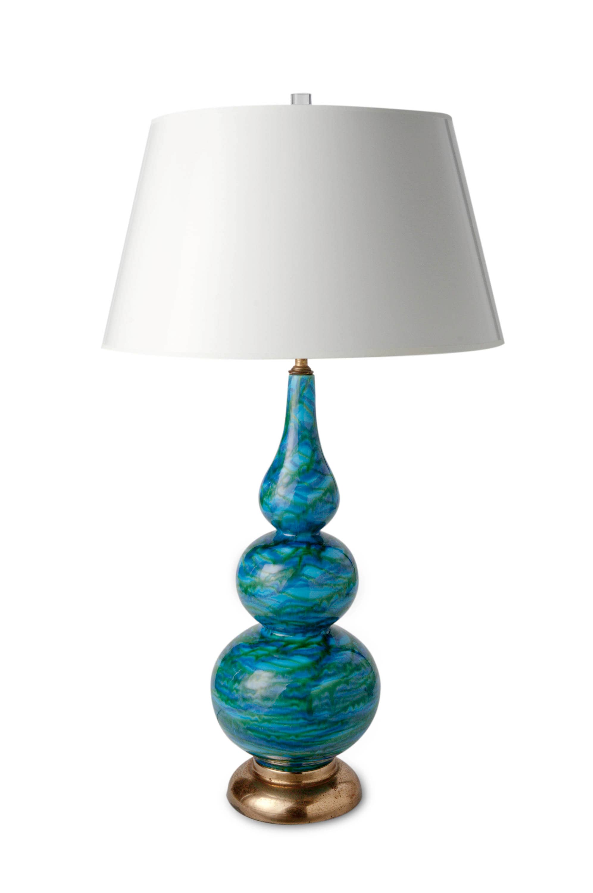 Blue Glazed Ceramic Table Lamp - Etsy