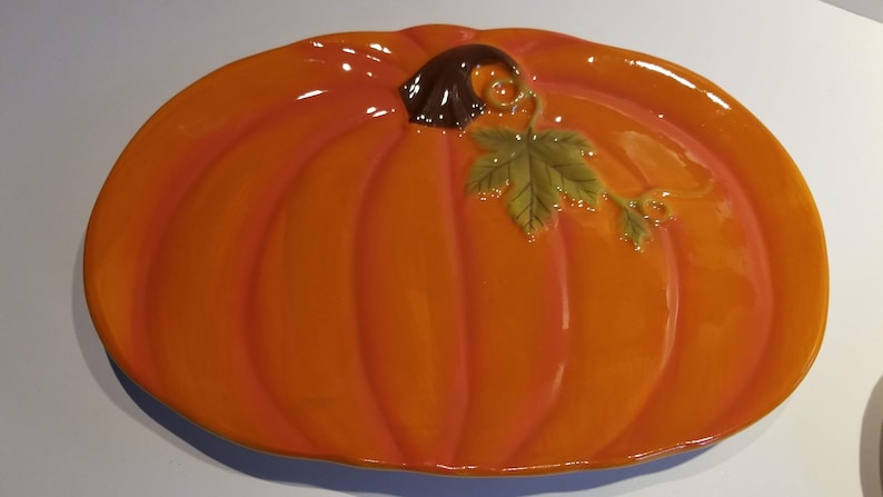 Hand-painted Earthenware Pumpkin Serving Dish Set - Etsy