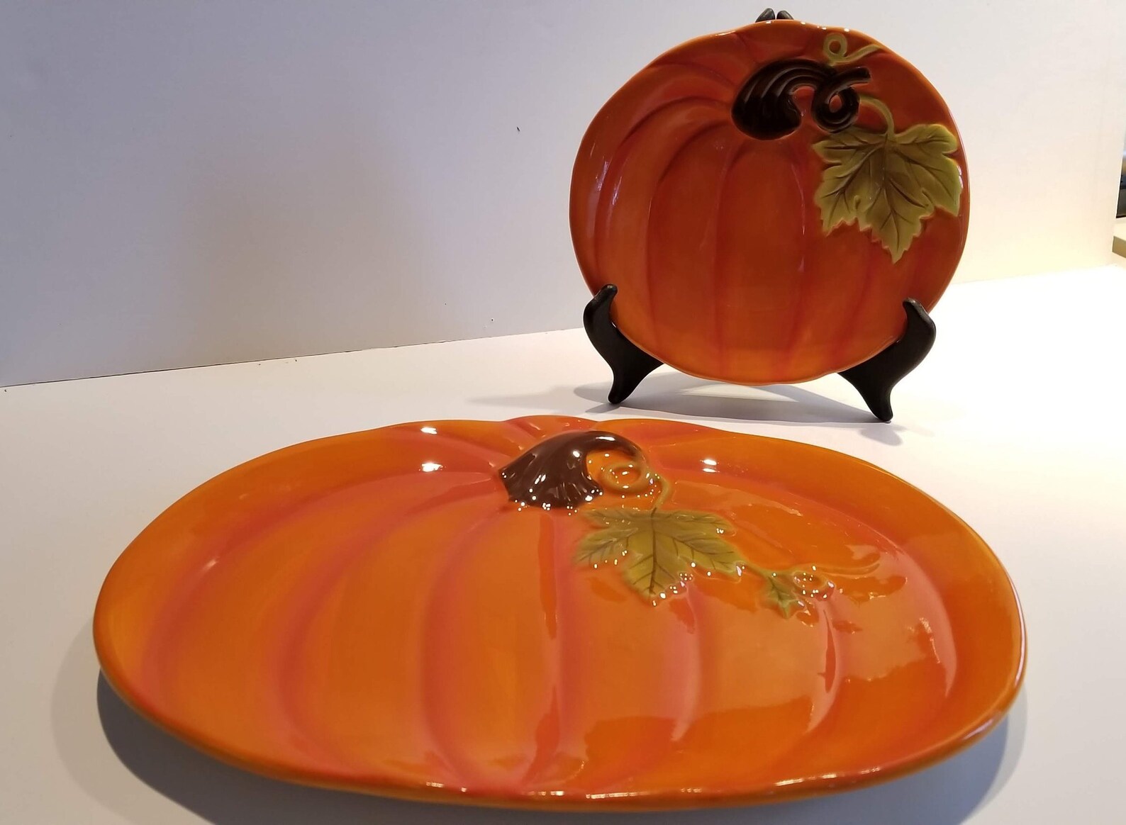 Hand-painted Earthenware Pumpkin Serving Dish Set - Etsy