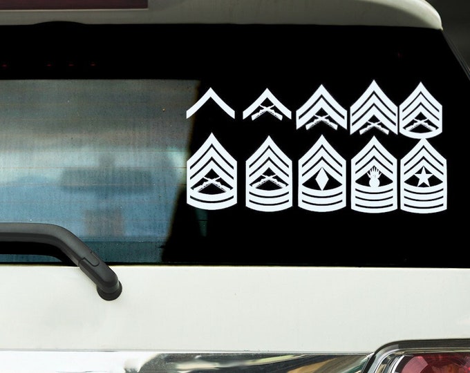 Vinyl USMC Ranks Window Decal Pair, Marine Corps Gifts - Etsy