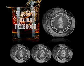 Usmc Whiskey Glass - Etsy