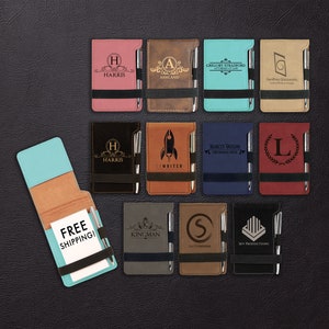 Leatherette Pocket Notebook Custom Engraved Notepad Cover - Etsy