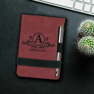 Leatherette Pocket Notebook Custom Engraved Notepad Cover - Etsy