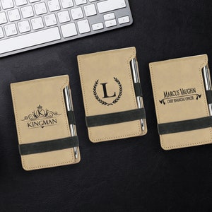 Leatherette Pocket Notebook, Custom Engraved Mini Notepad Cover ...