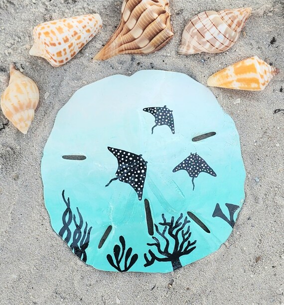 Underwater at the Beach Hand Painted Sand Dollar Home Decor - Etsy