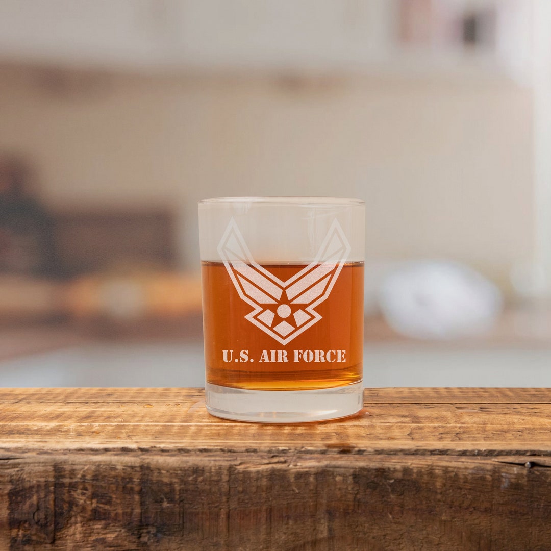 US Air Force Engraved Whiskey Glass: Military Retirement Gift - Etsy