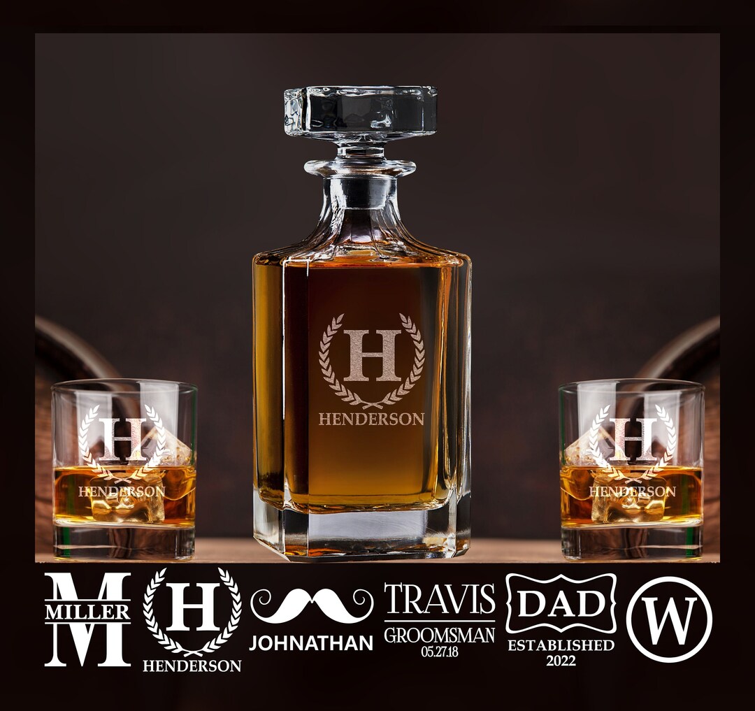 Personalized Engraved Whiskey Decanter With Glass Stopper - Etsy