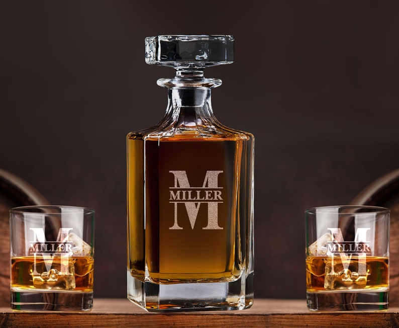 Personalized Engraved Whiskey Decanter With Glass Stopper - Etsy
