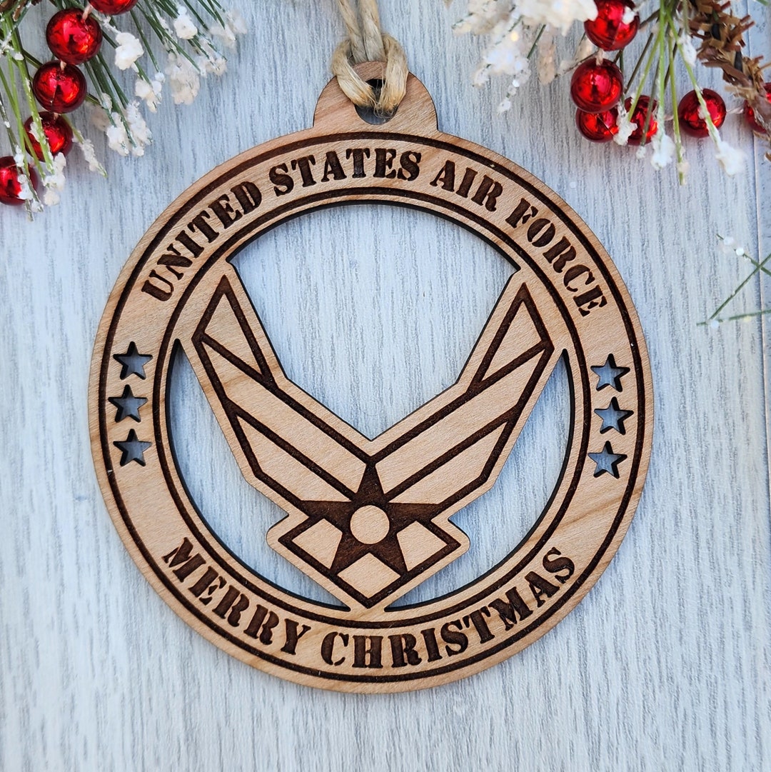 US Air Force Wooden Christmas Ornament, Service Member, Soldier Gifts ...