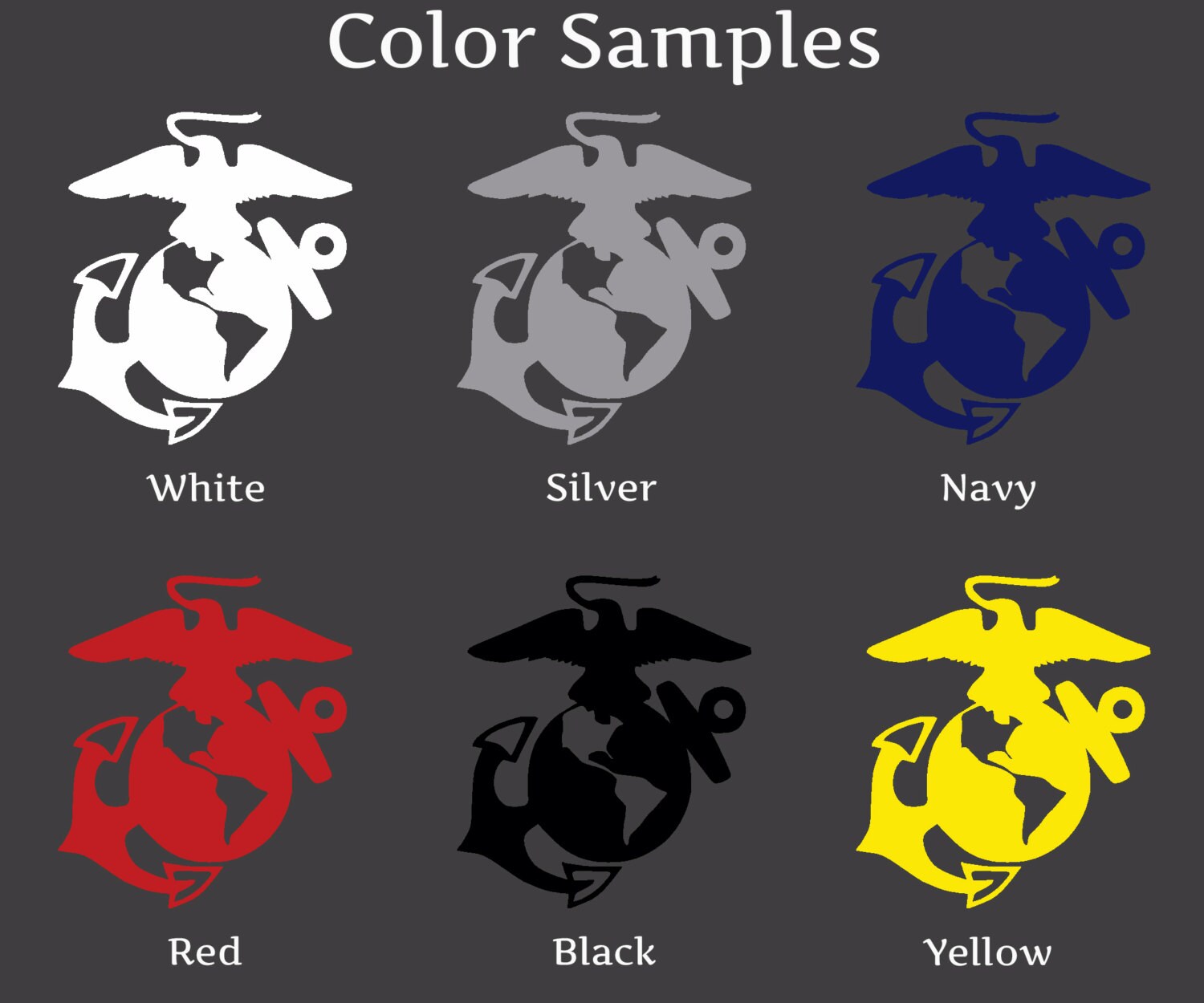 Vinyl USMC Eagle, Globe, and Anchor Window Decal Pair, Marine Corps ...