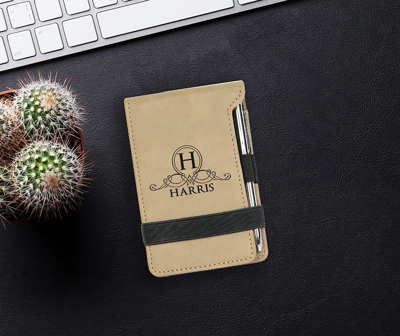 Leatherette Pocket Notebook, Custom Engraved Mini Notepad Cover ...