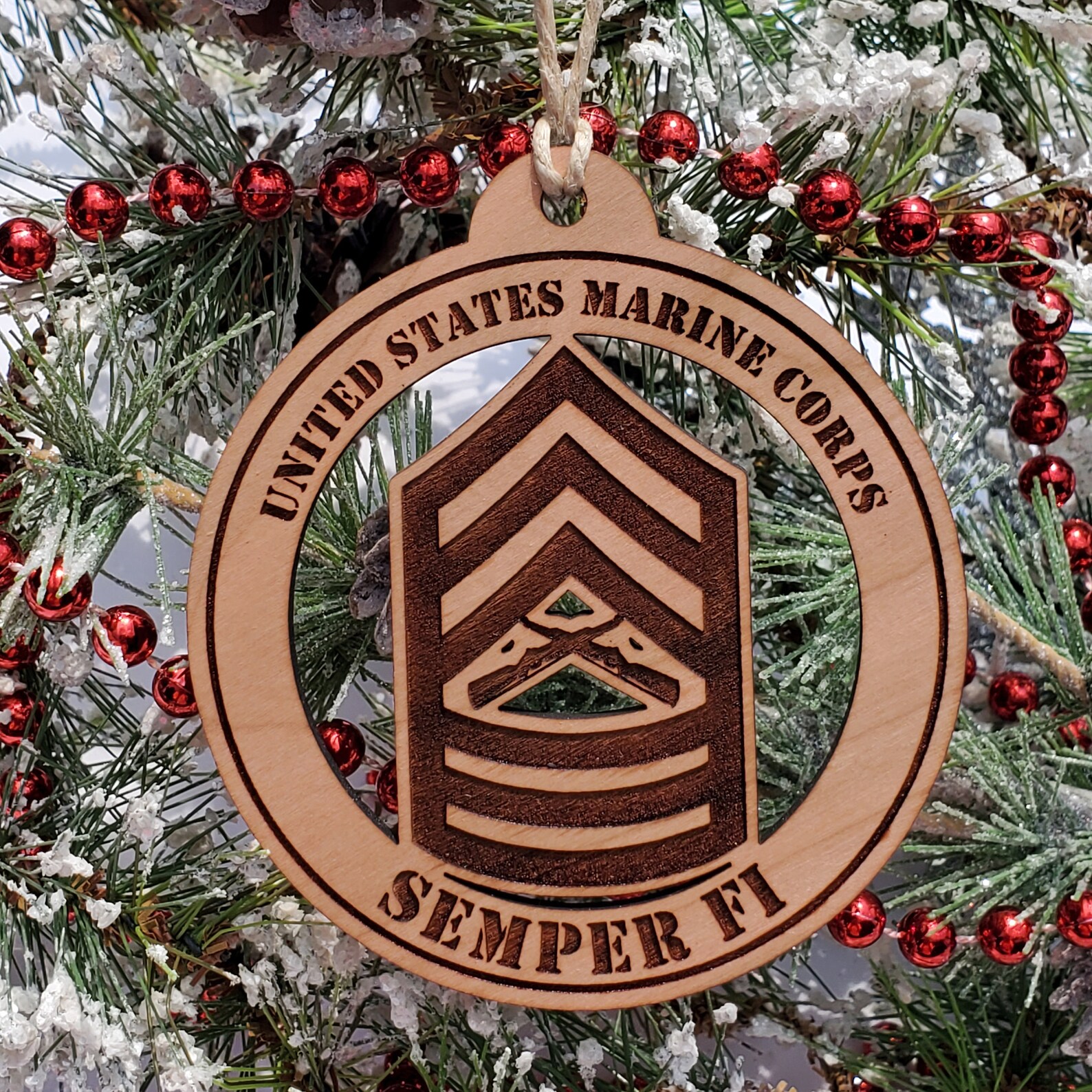 US Marine Corps Ranks Chevron Wooden Christmas Tree Ornament - Etsy
