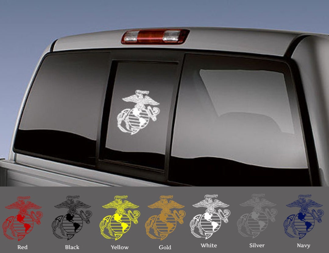 USMC Medium Eagle, Globe, and Anchor Vinyl Decal - Marine Corps Gifts ...