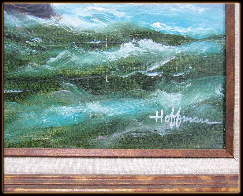 Vintage 30s Oil Painting William Hoffman Tall Sailing Ship | Etsy