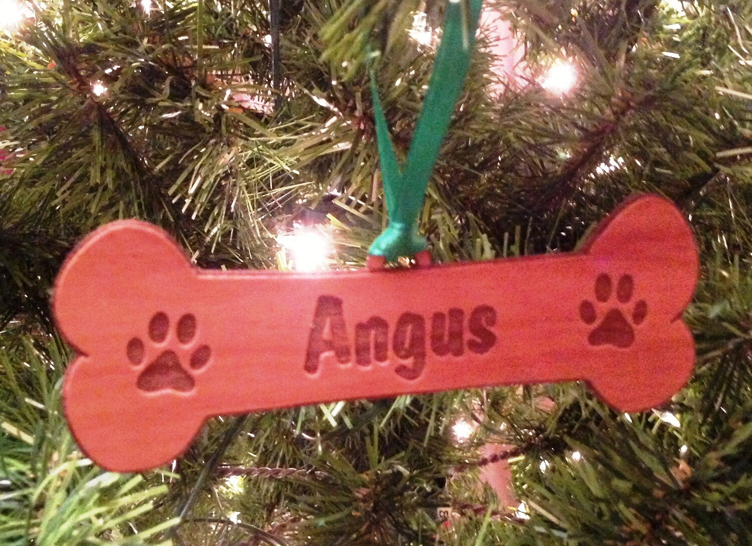 PERSONALIZED Dog Bone Wooden Ornament - Etsy