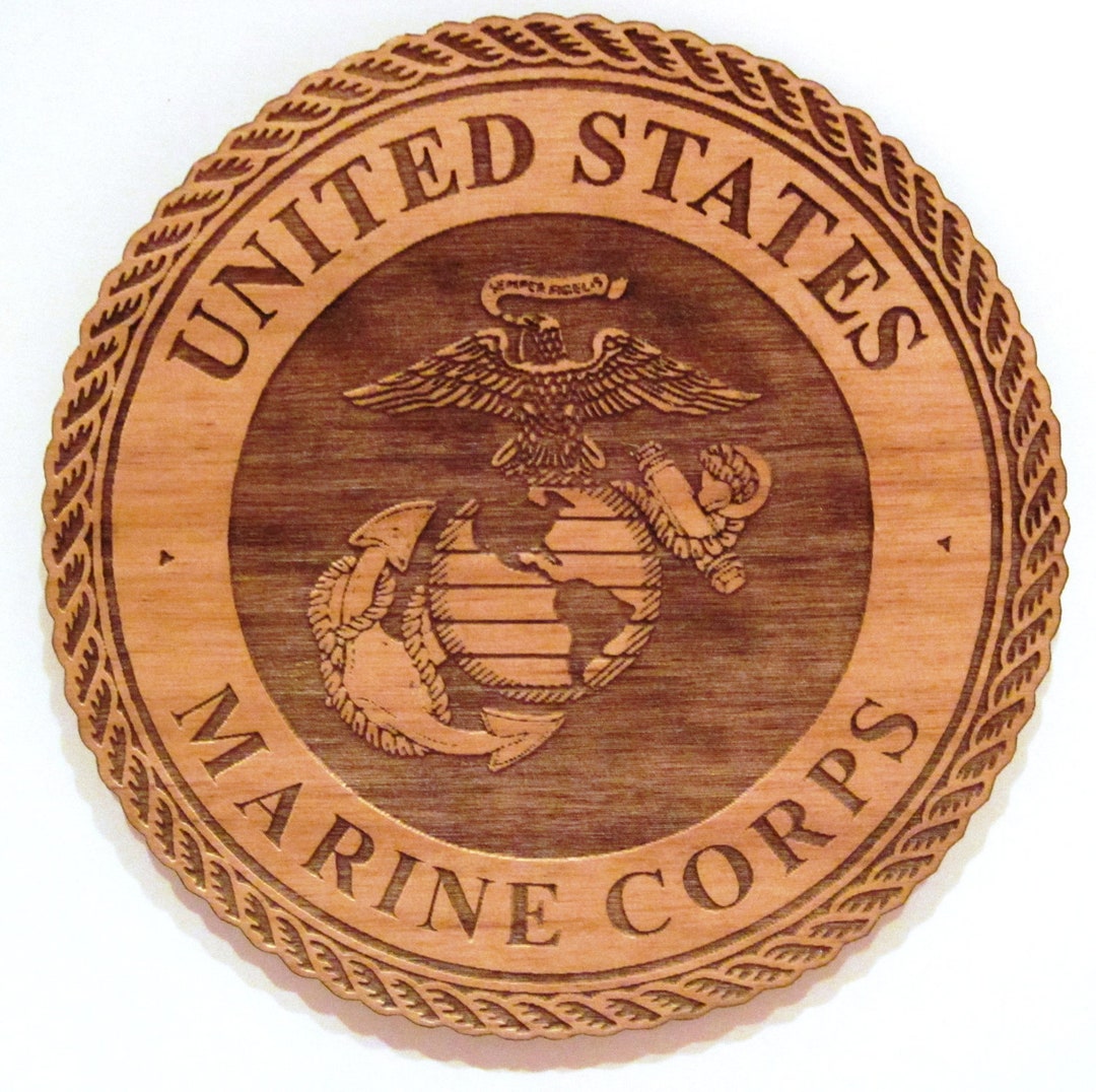 USMC Logo Wooden Fridge Magnet - Etsy