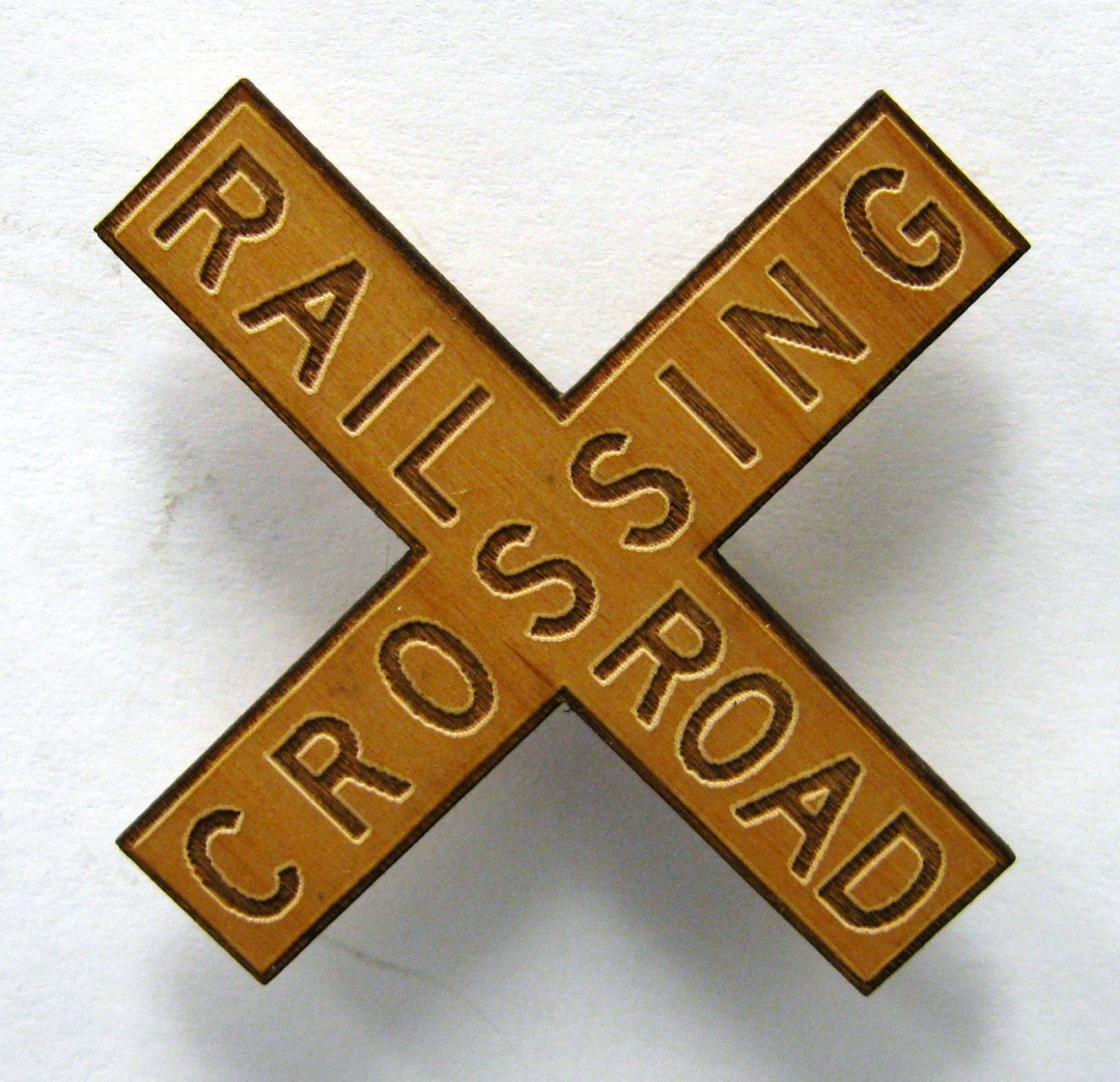 Railroad Crossing X Sign Wooden Fridge Magnet - Small - Etsy
