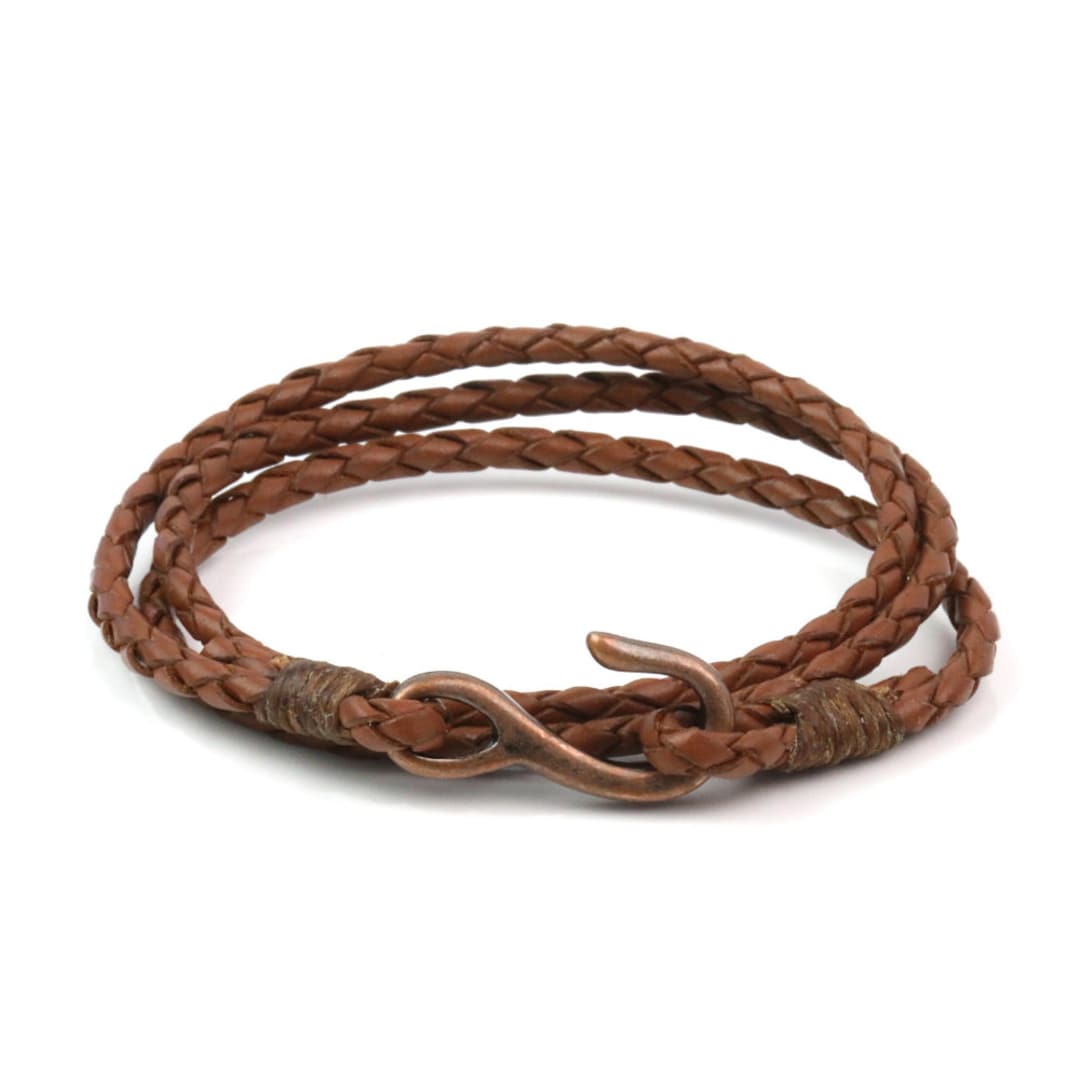 Brown Leather Kyoto Triple Wrap Hook Bracelet by Dowling Brothers - Etsy