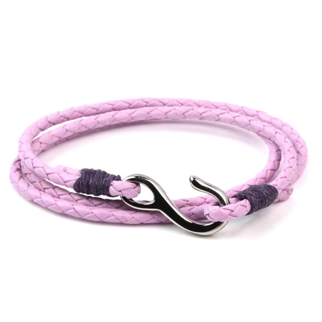 Lilac Leather Kyoto Triple Wrap Hook Bracelet by Dowling Brothers - Etsy