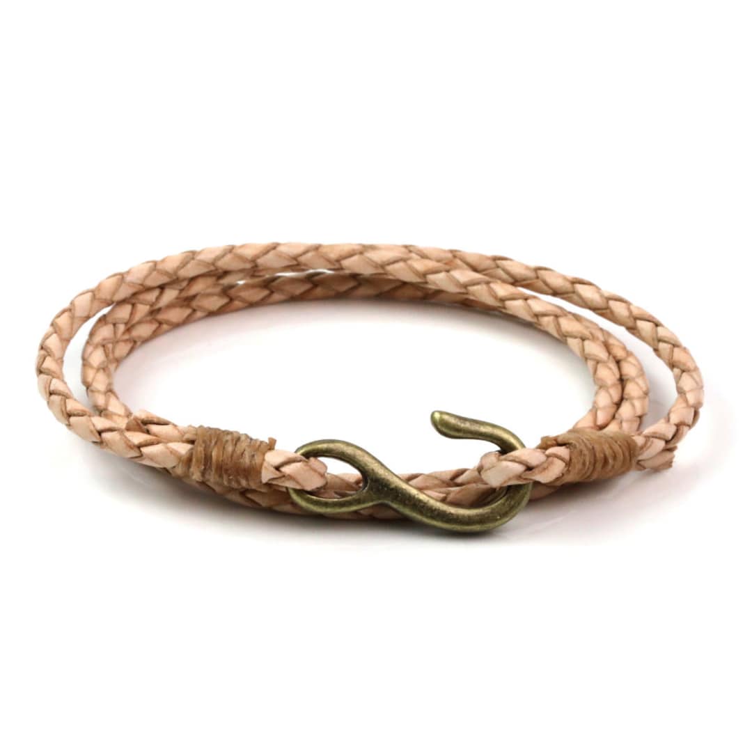 Natural Leather Kyoto Triple Wrap Hook Bracelet by Dowling Brothers - Etsy