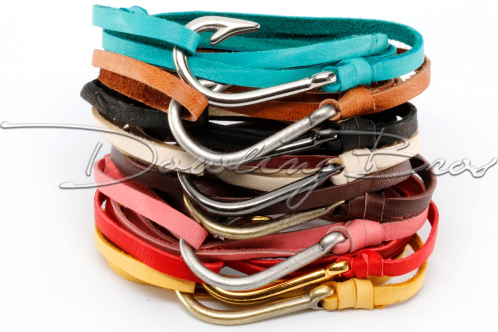 Adjustable Nautical Silver Fish Hook Bracelet on Genuine - Etsy