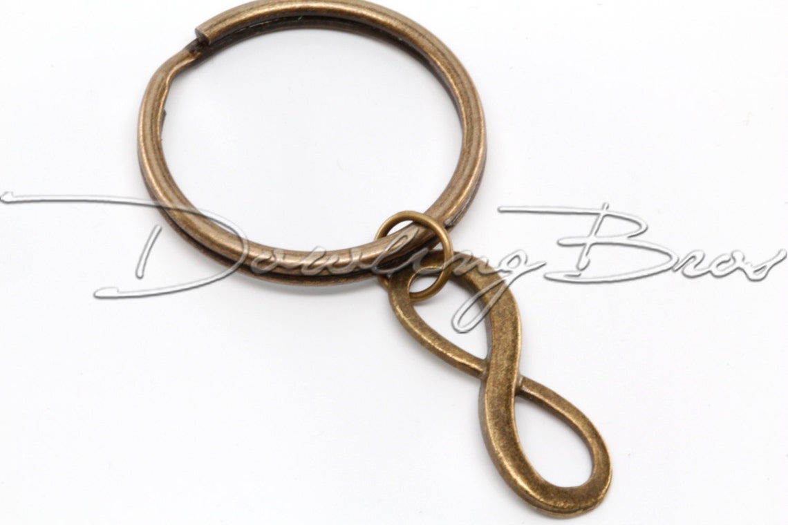 One Silver or Bronze Infinity Sign Keychain on Key Ring - Etsy