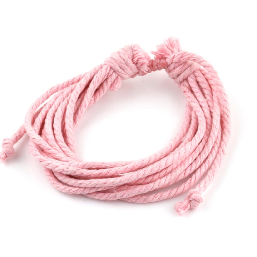 Pink Adjustable Cotton Rope Cuff Bracelet - Etsy