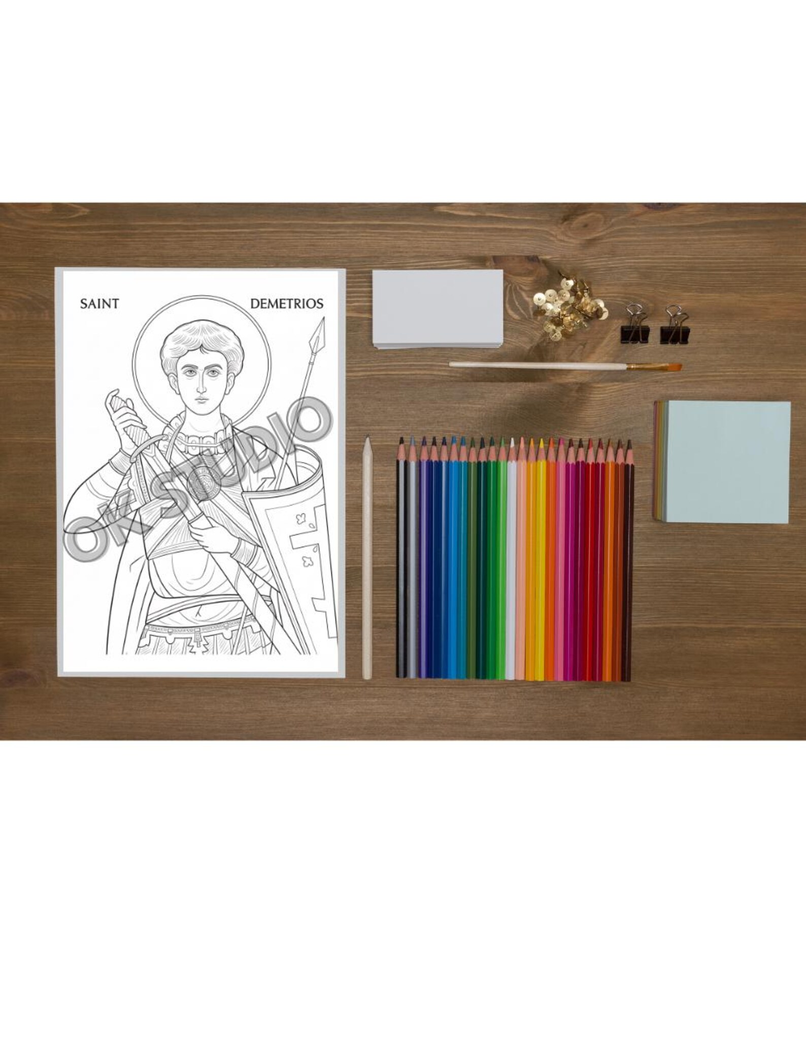 St. Demetrios Icon Orthodox Coloring Page| Printable| Religious| Kids ...