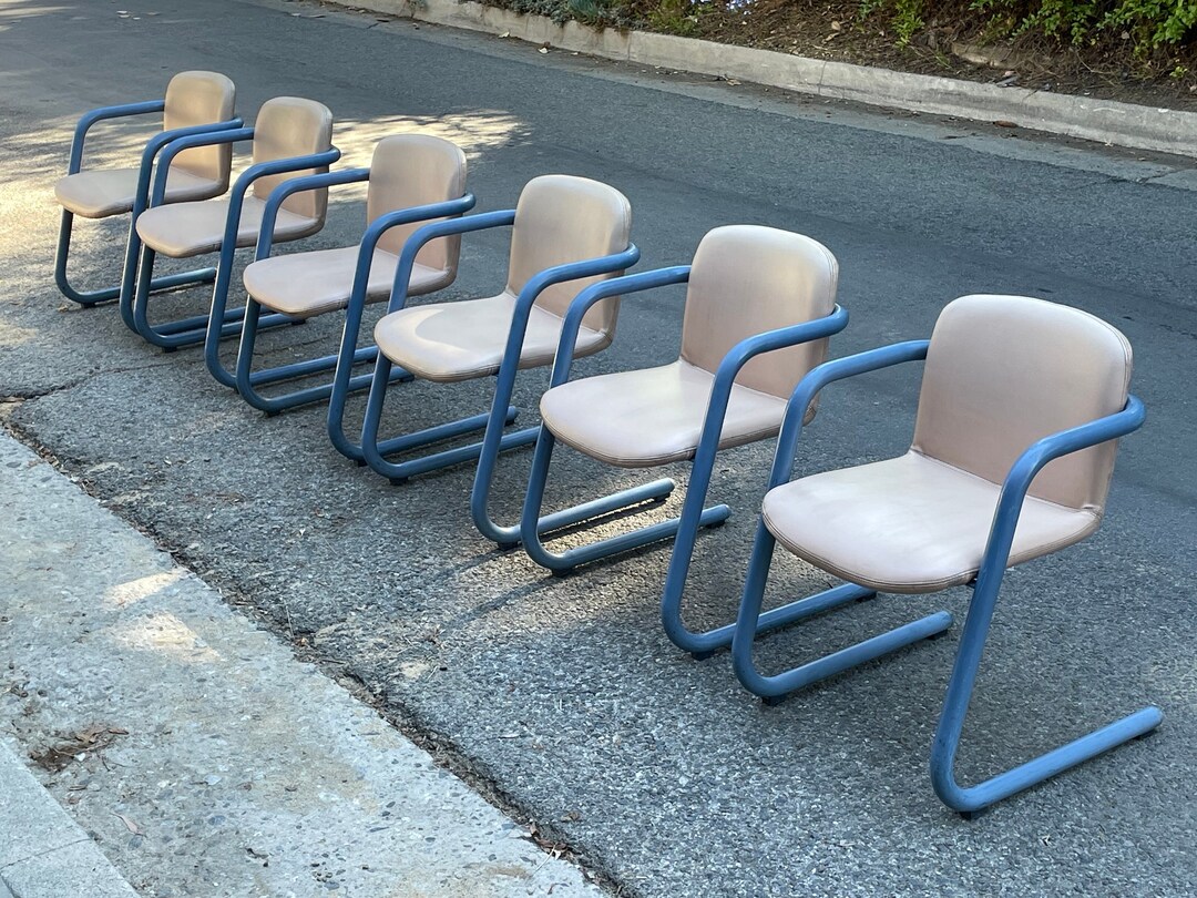 6 Mid-century Kinetics Blue 100/300 Chairs Designed by Salmon - Etsy