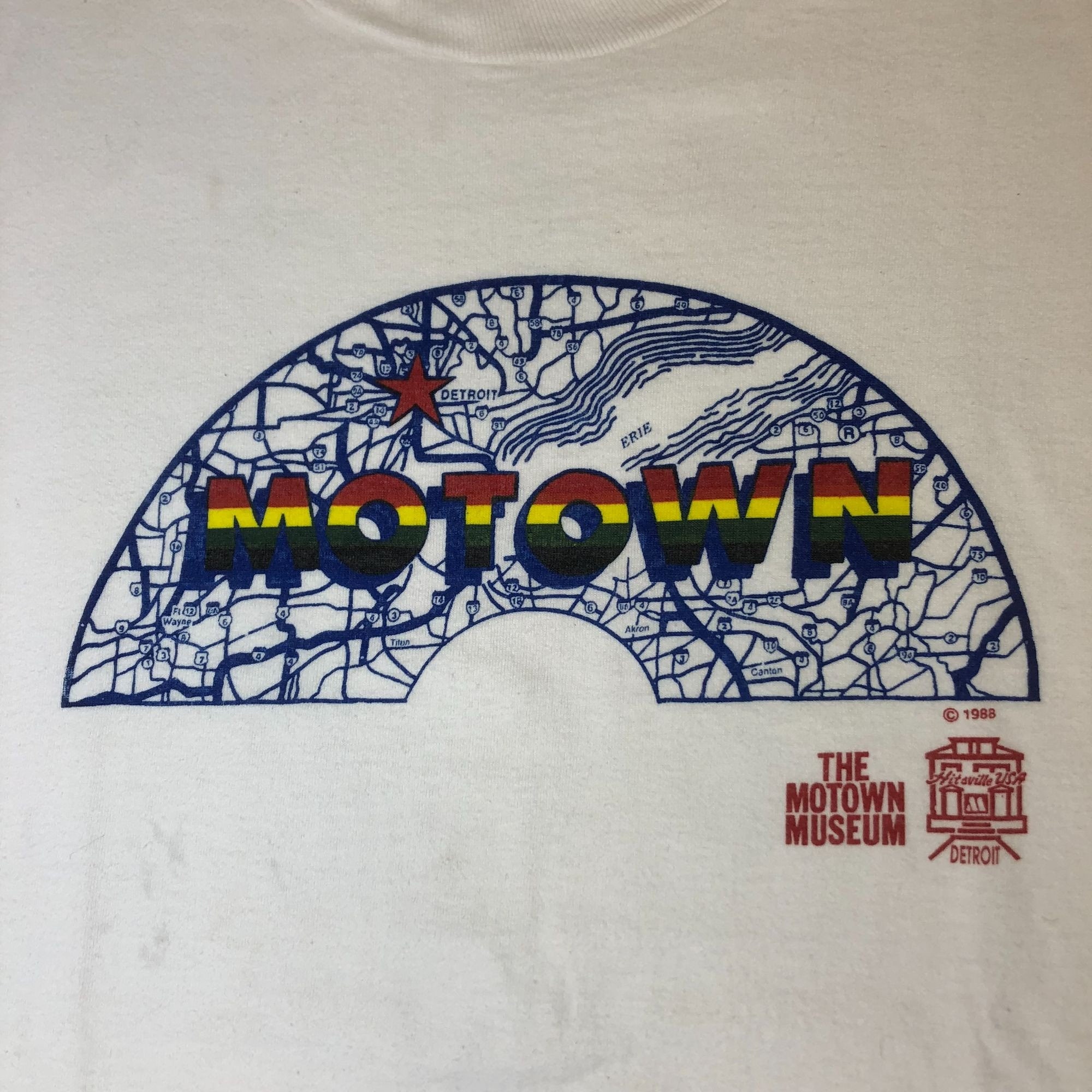 Vintage Detroit Map Motown Museum Tee Shirt Made in USA Single - Etsy