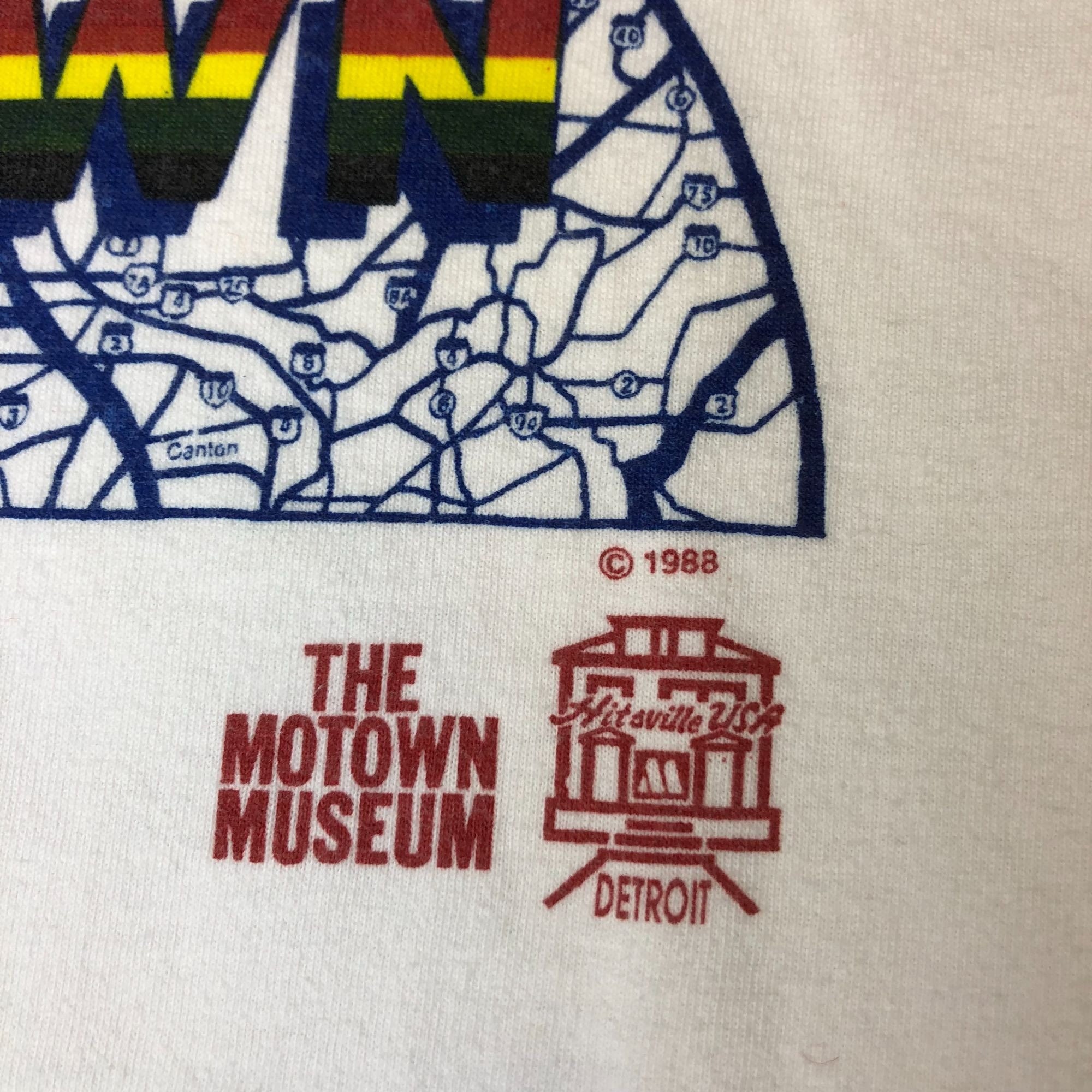 Vintage Detroit Map Motown Museum Tee Shirt Made in USA Single - Etsy