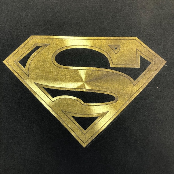 Vintage Superman Gold Emblem DC Comic Warner Bros Tee… - Gem