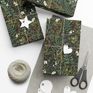 Forest Wrapping Paper Roll - Dark Cottagecore Wrapping Paper Rustic ...