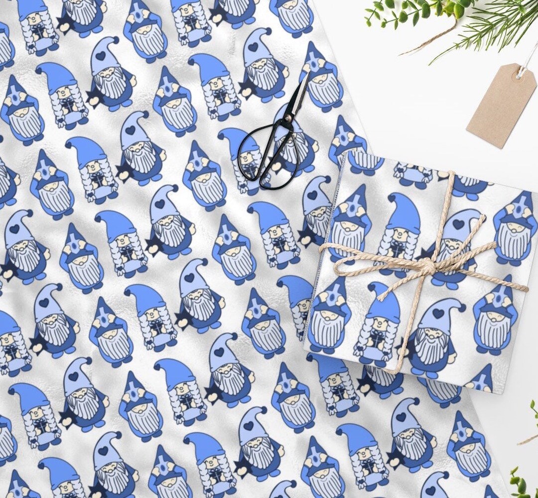 Cute Jewish Wrapping Paper Roll - Hanukkah Gnome, Jewish Gnome Wrapping ...