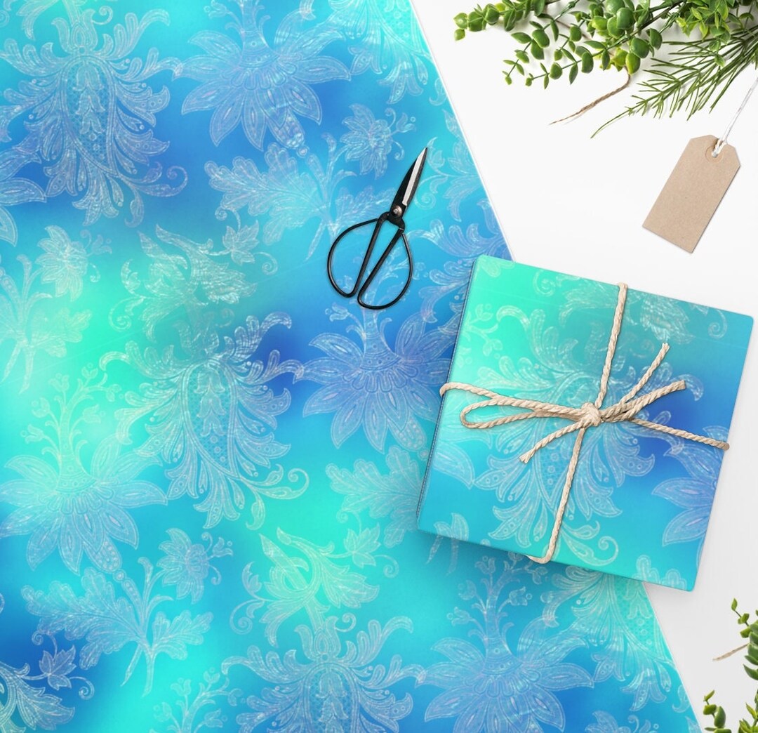 Ombre Blue Wrapping Paper Roll - Magical Blue Gift Wrapping Ideas, Blue ...