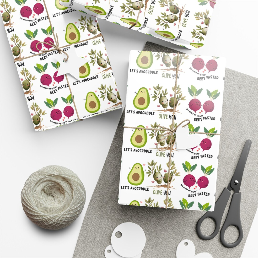 Food Pun Gift Wrapping Paper - Funny Valentines Wrapping Paper ...