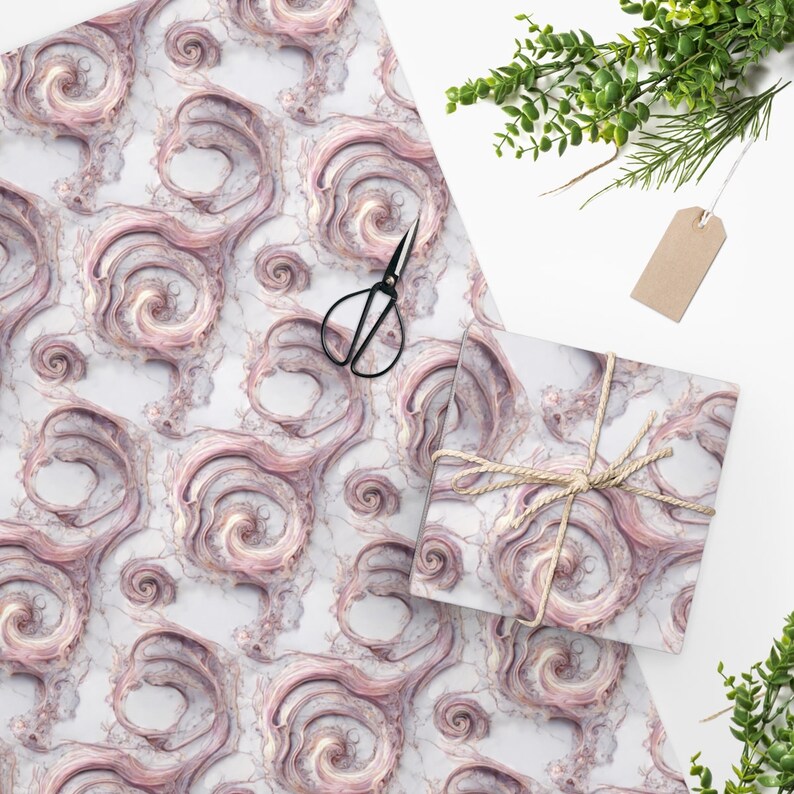 Rose Gold Wrapping Paper Roll White Marble Wedding Gift - Etsy