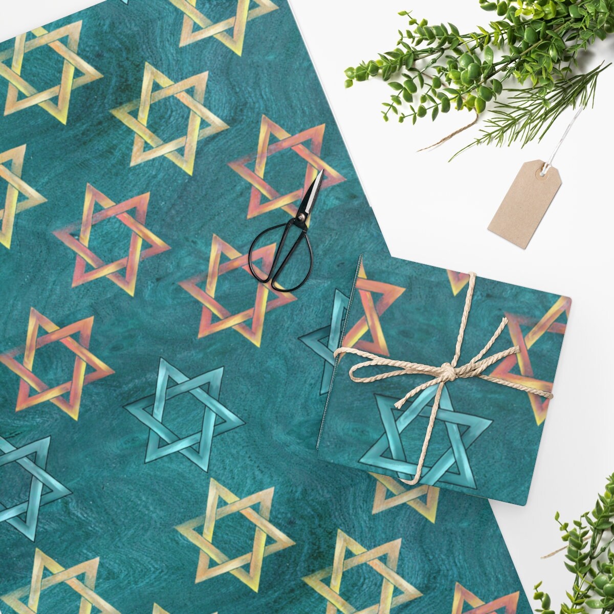 Jewish Gift Wrapping Paper Jewish Star of David Judaica Magen David - Etsy