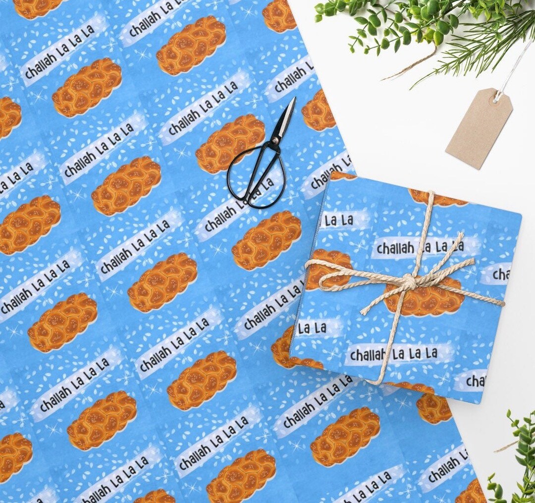 Hanukkah Wrapping Paper - Challah La La La, Funny Hanukkah Christmas ...