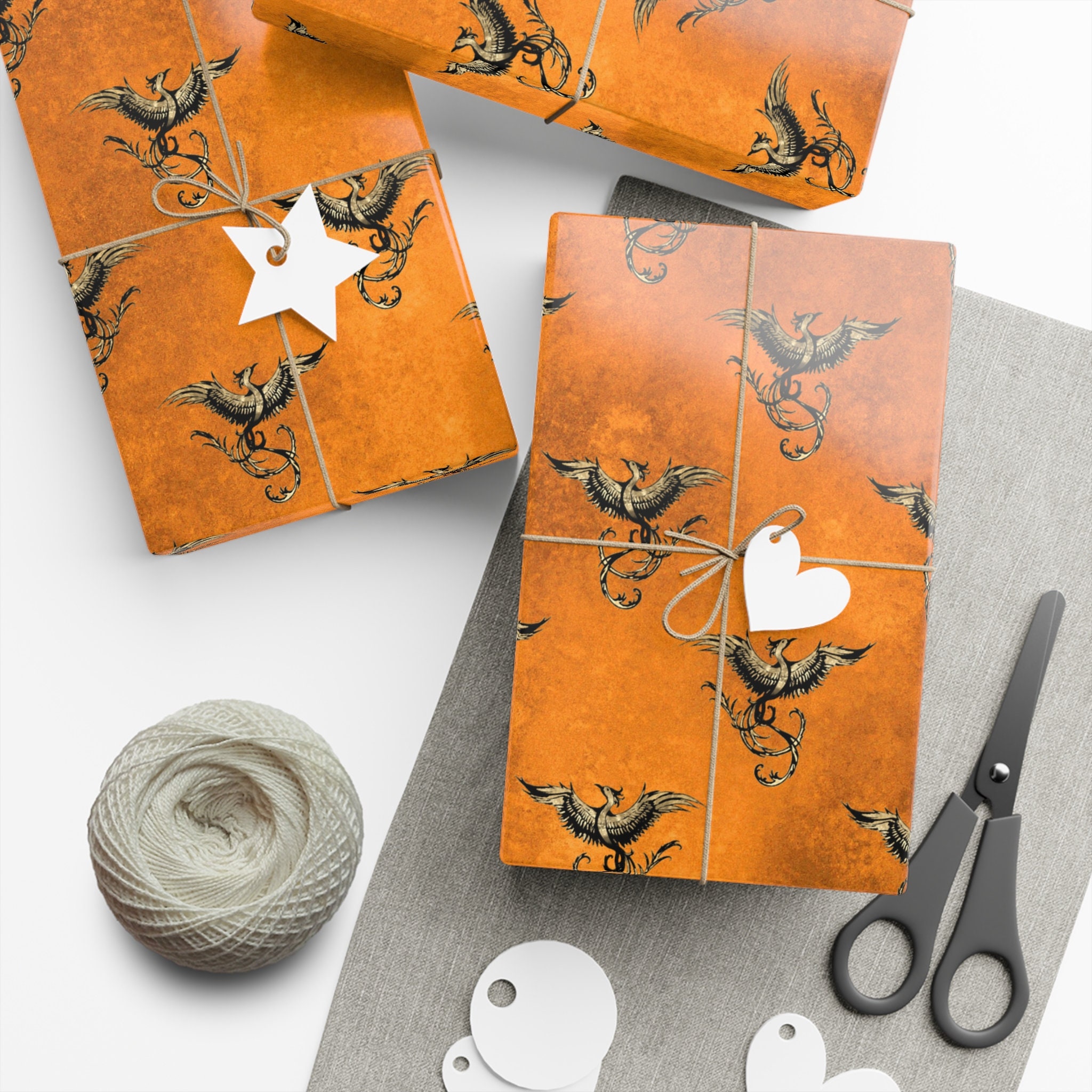 Bronze Dragon Wrapping Paper Fantasy Burnt Orange Gift Wrap - Etsy