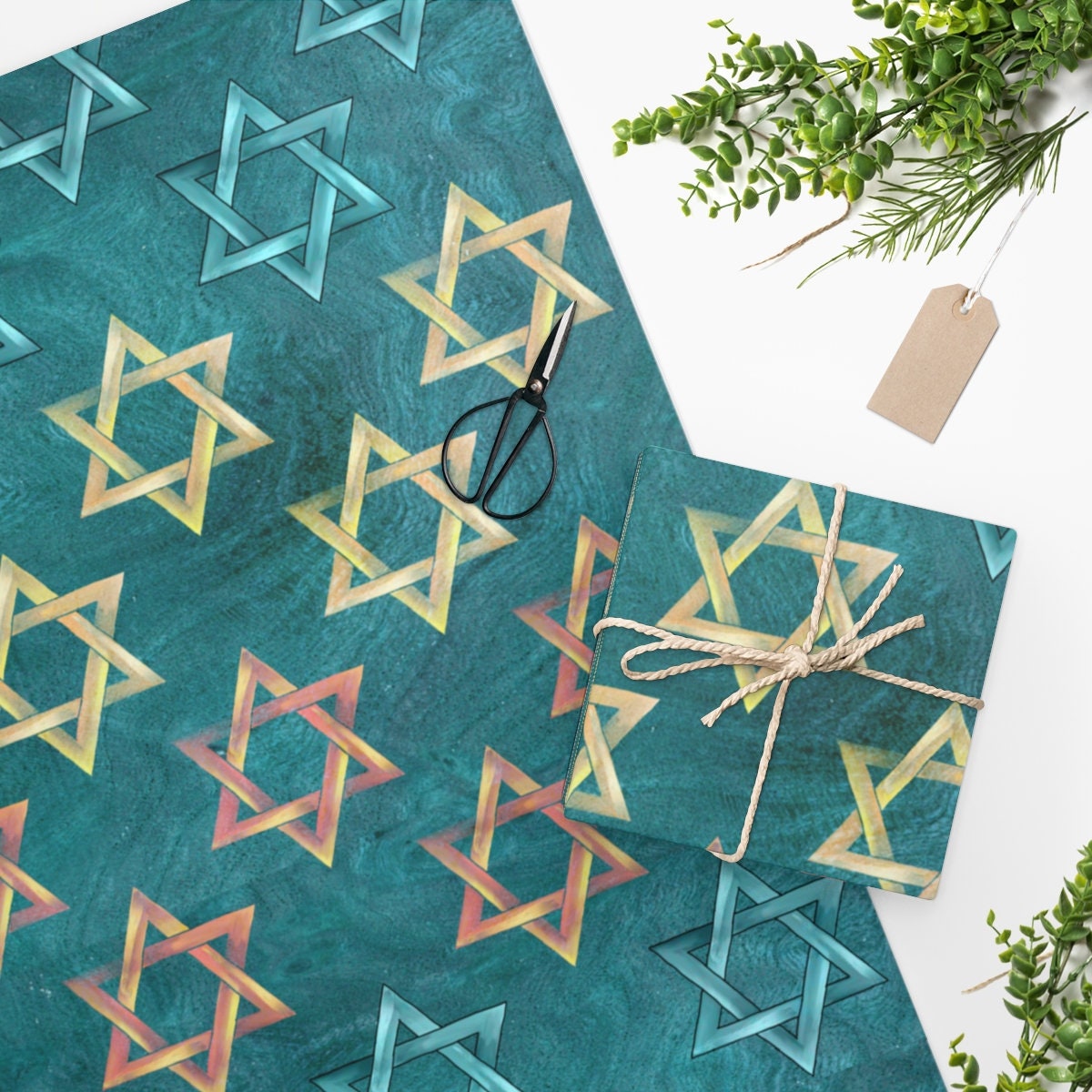 Jewish Gift Wrapping Paper Jewish Star of David Judaica Magen David - Etsy