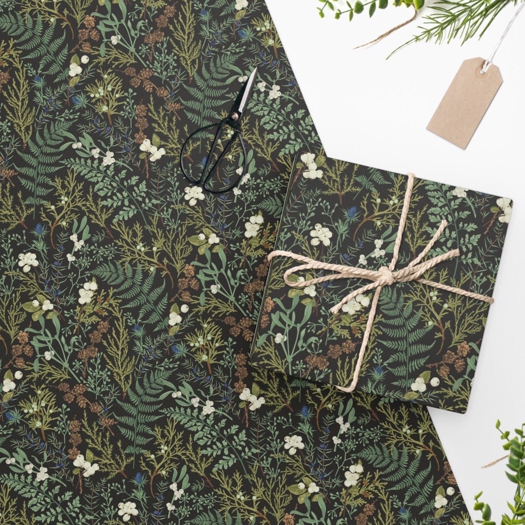 Forest Wrapping Paper Roll - Dark Cottagecore Wrapping Paper Rustic ...